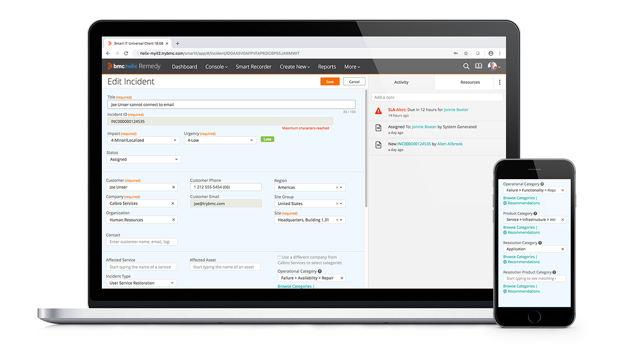 Helix Remedy It Service Management Suite Bmc Software